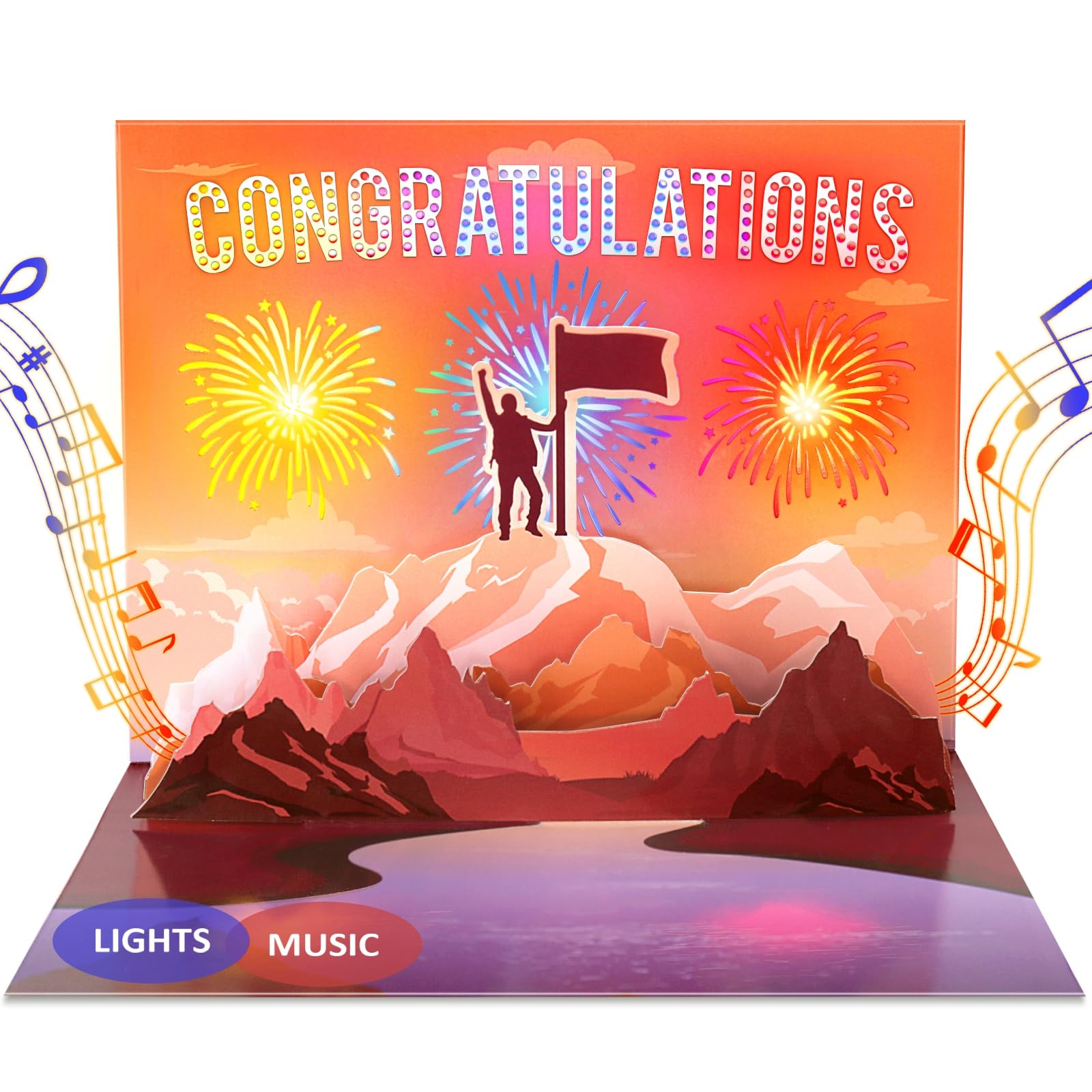 Amazon.com : FITMITE Congratulations Card, LIGHTS & MUSIC Pop Up ...