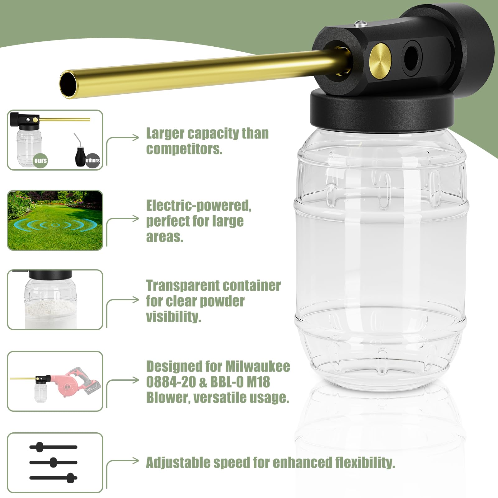 Snapklik.com : Dinftin Diatomaceous Earth Powder Duster For Milwaukee ...