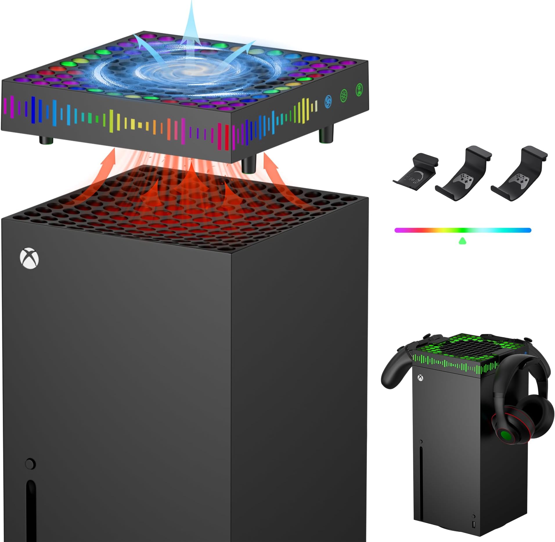 Amazon.com: RGB Cooling Fan for Xbox Series X with Dust Filter & 3 ...