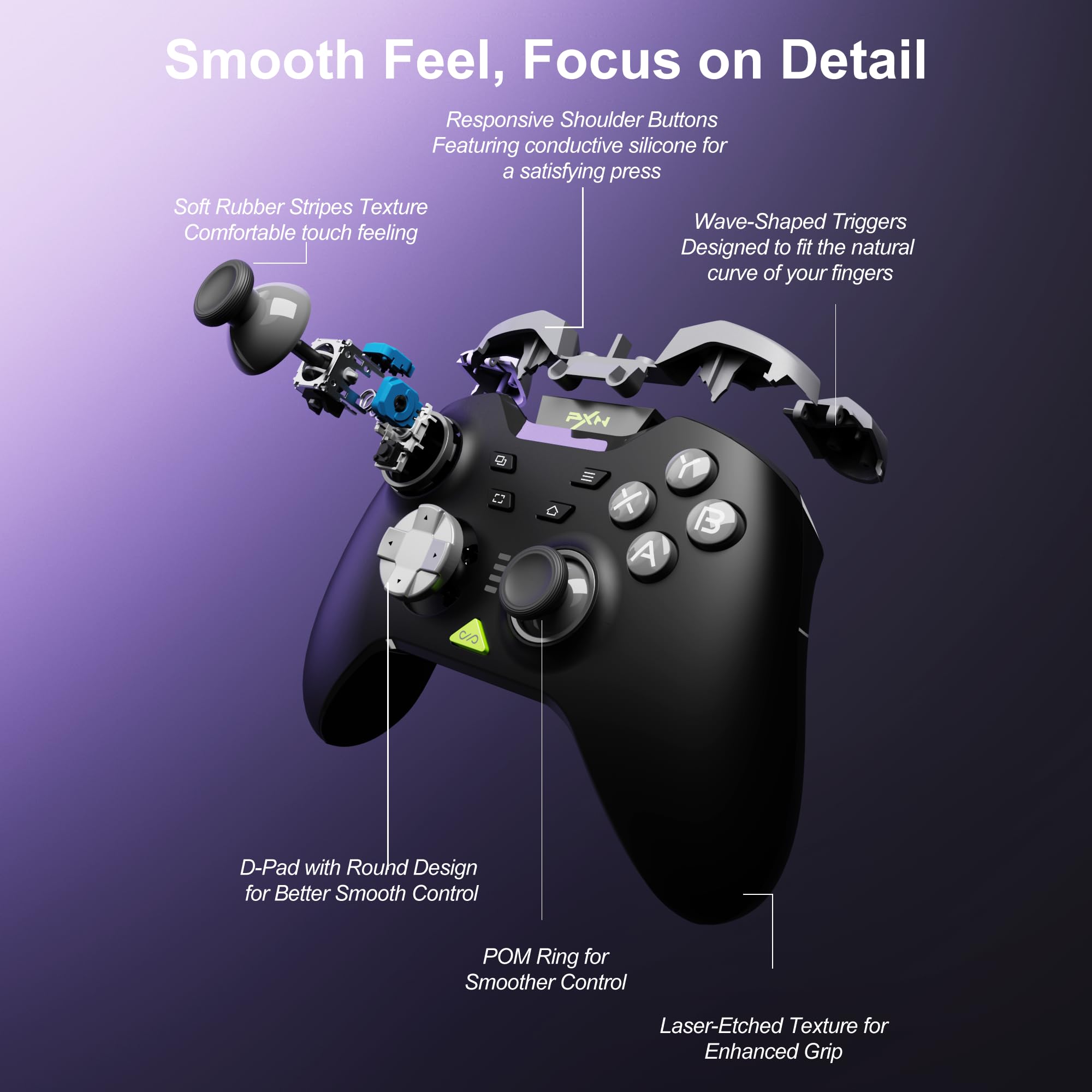 Snapklik.com : P5 PC Controller, 2.4G Wireless Gaming Controller - Hall ...