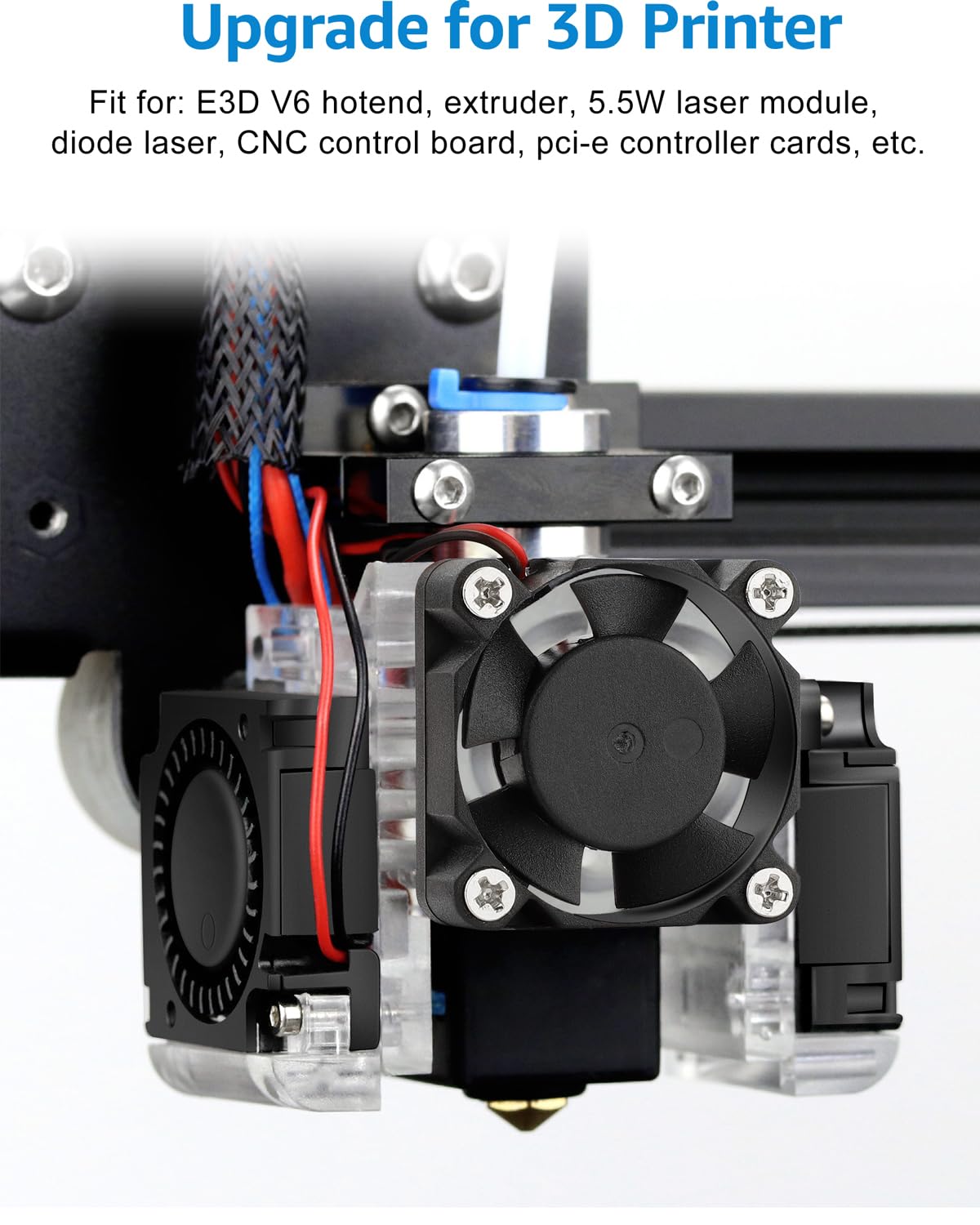 Snapklik.com : 30x30x10mm 12 Volts E3D V6 Hotend Fan, High Speed Dual ...