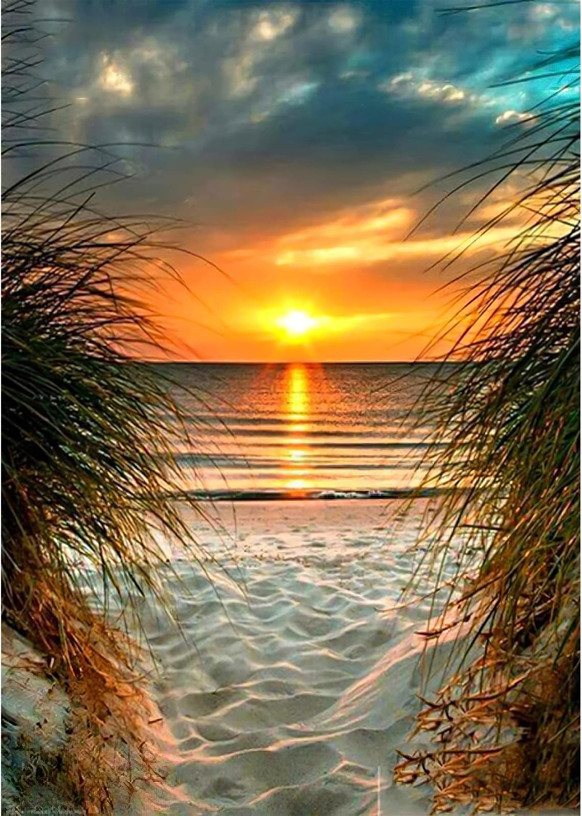 Eiflow 5D Diamond Painting Kits Full Drill Sunset Lake,12x16 DIY Paint ...