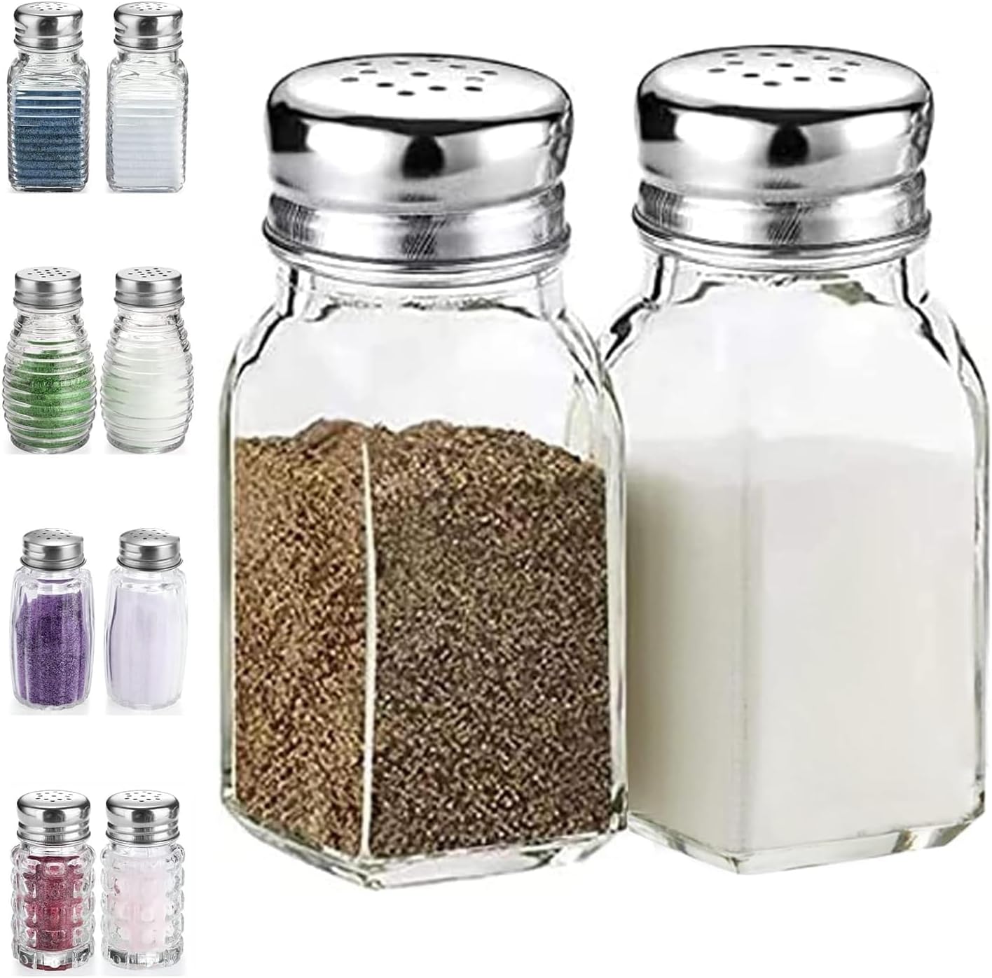 Amazon.com: Salt and Pepper Shakers Glass Set (Clear): Home & Kitchen