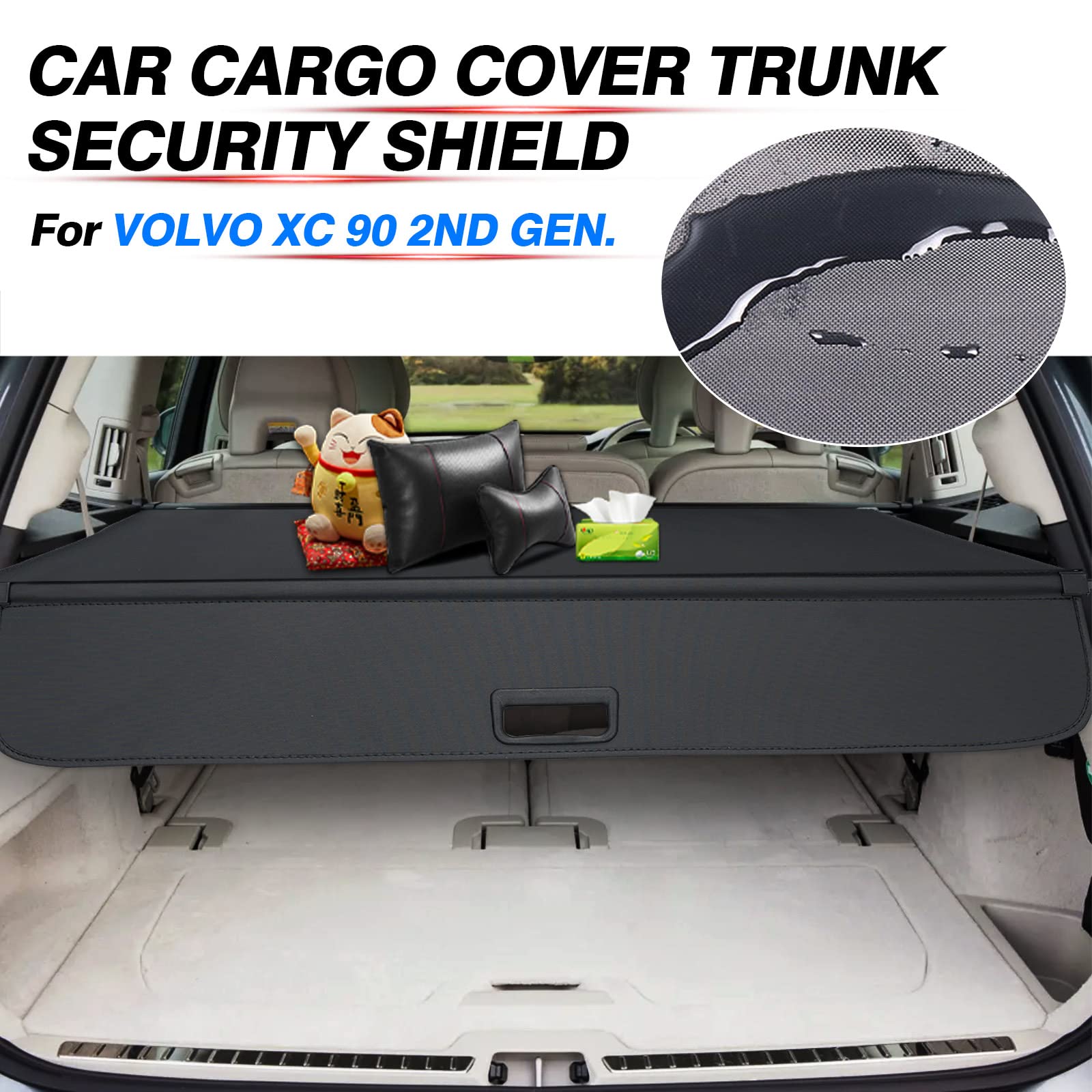Powerty Cargo Cover Compatible with Volvo XC90 2023 2016 2017 2018 2019 ...