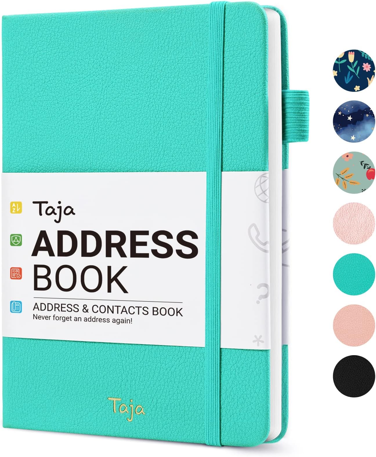 Amazon.com : Gallery Leather Small Address Book with Alphabetical Tabs ...