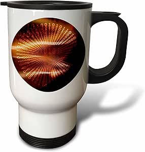 Amazon.com: 3dRose Cyberspace 0101010 Binary Code Rays Travel Mug, 14 ...