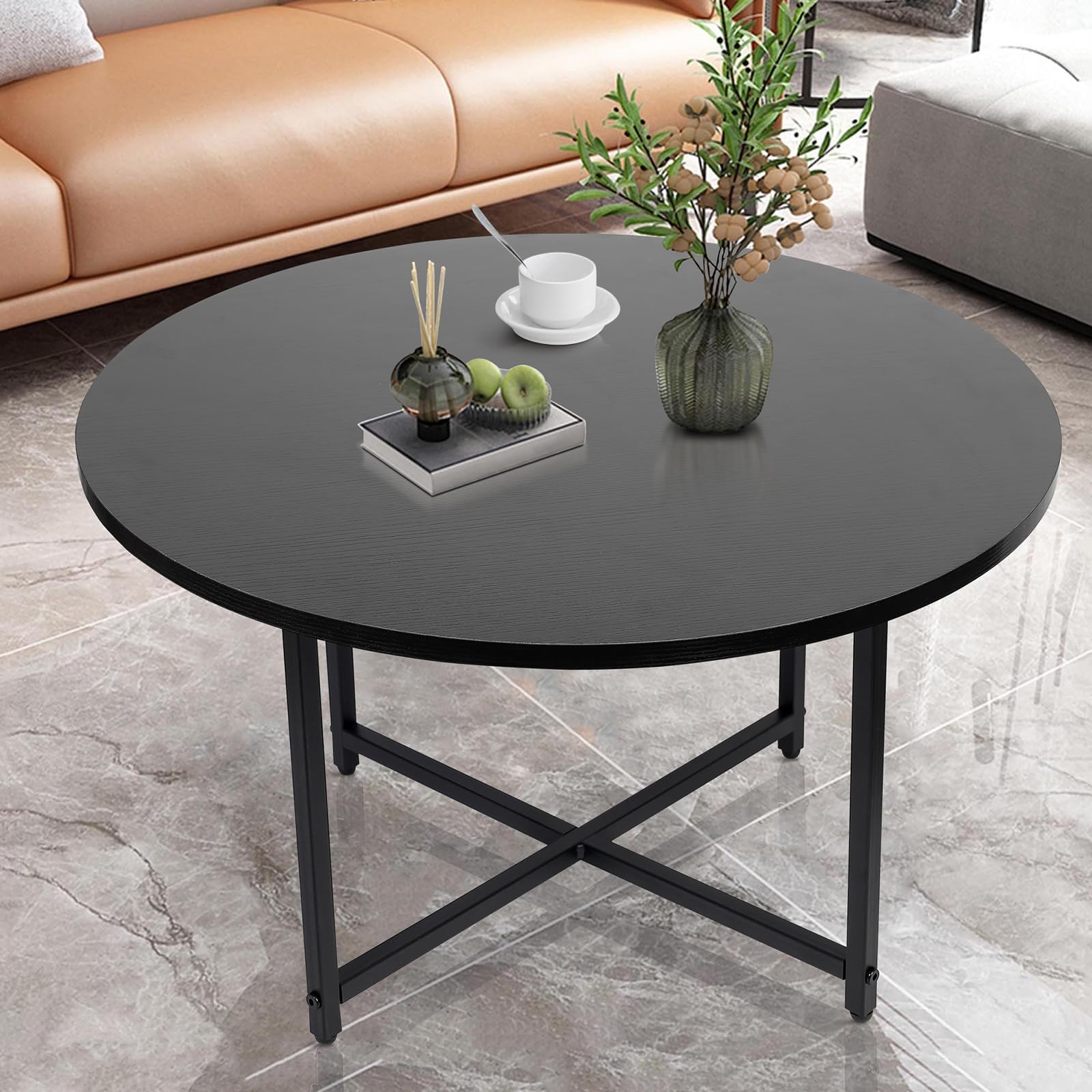 Amazon.com: Round Coffee Table - Stylish Modern Small Coffee Table Sofa ...