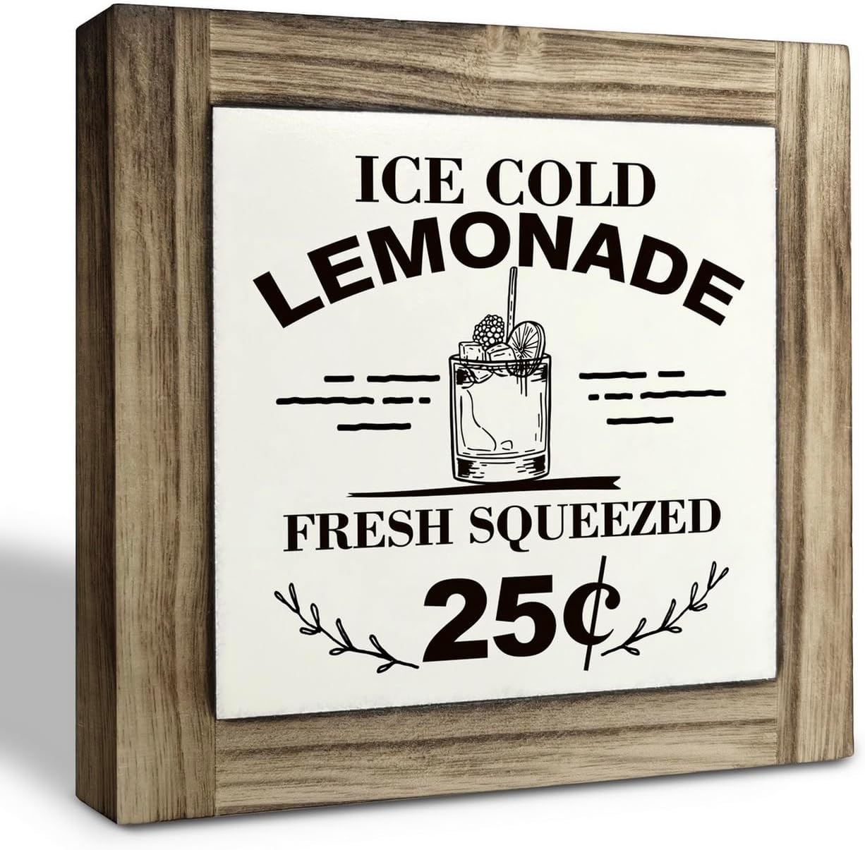 Amazon.com: Lemon Wood Plaque Sign, Ice Cold Lemonade Fresh Squeezed ...