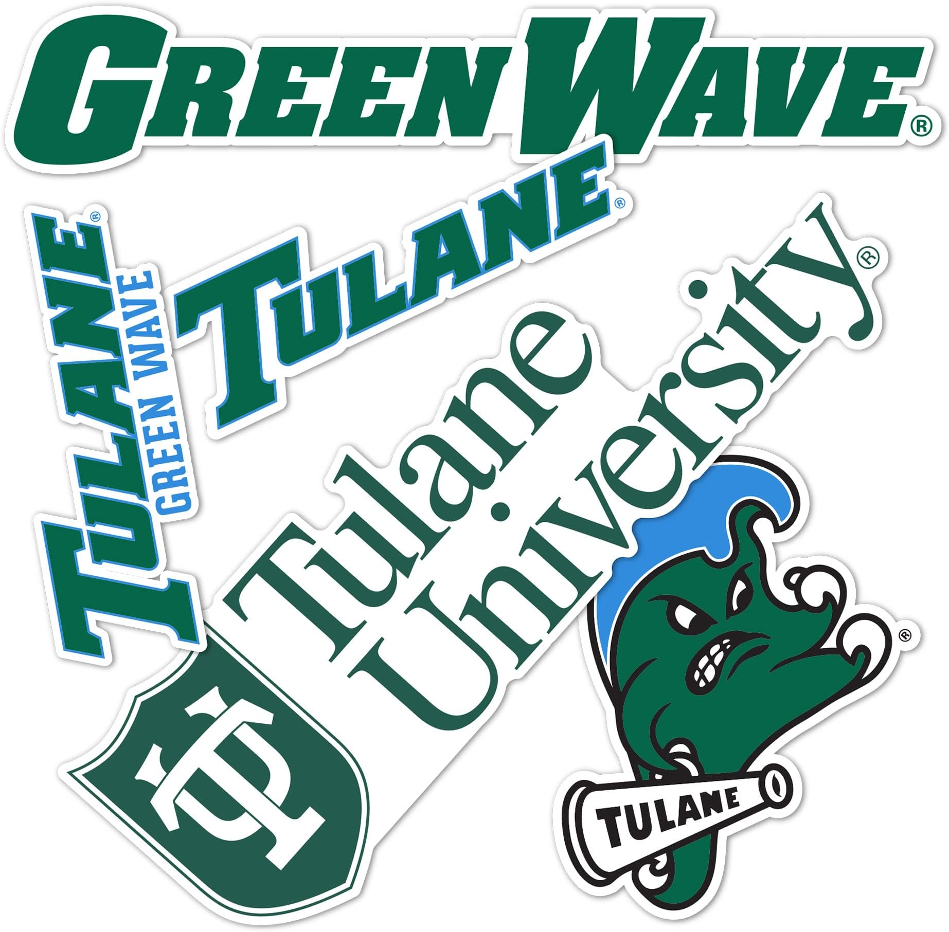 Amazon.com: Tulane University Green Wave 4 Inch Vinyl Mascot Decal ...
