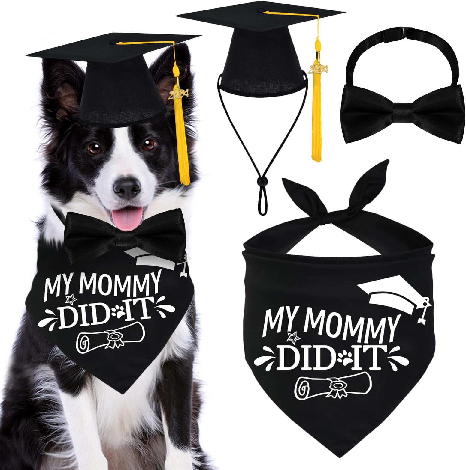 Amazon.com : Dog Graduation Cap and Gown, Dogs Cats Graduation Holiday ...