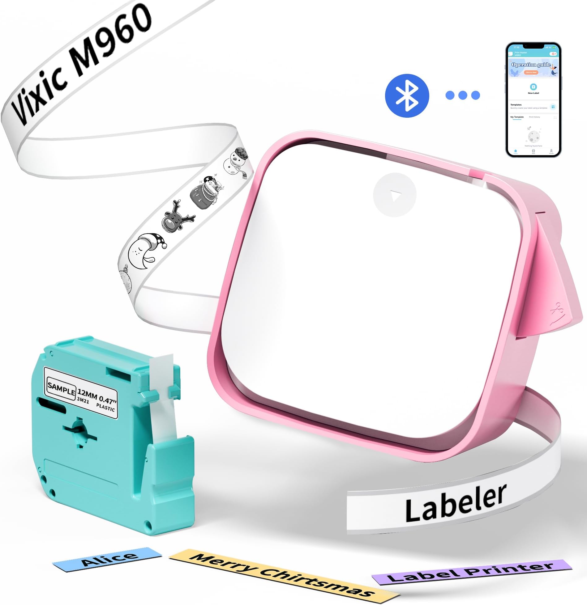 Amazon.com : SUNTHIN Portable Bluetooth Label Maker - Inkless, Smart ...