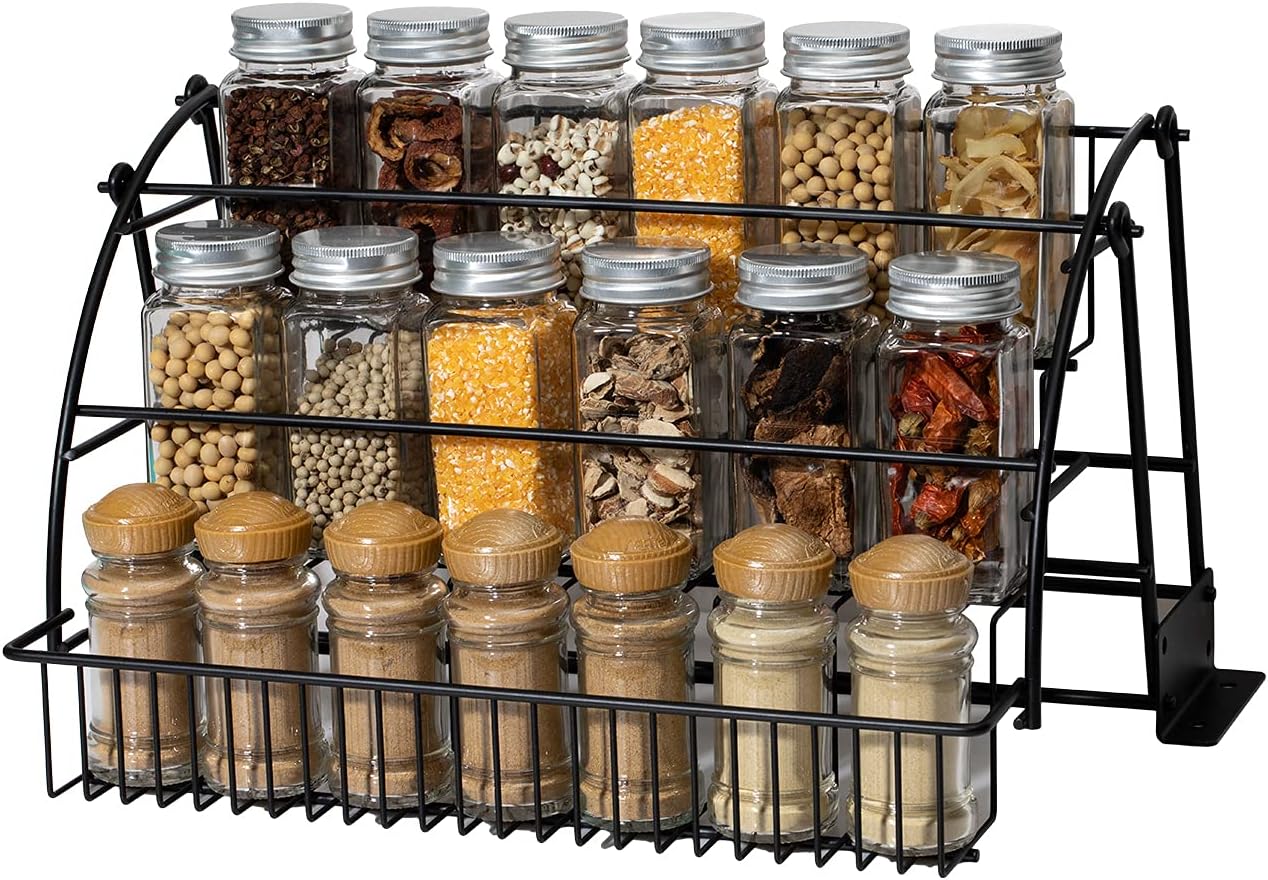 Amazon.com: ELTUILMP Spice Rack Organizer for Cabinet,3-Tier Pull Down ...