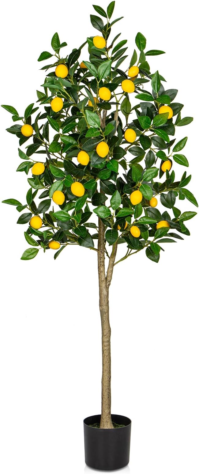 Amazon.com: Artificial Lemon Tree 5ft Fake Lemon Plant in Pot Large ...