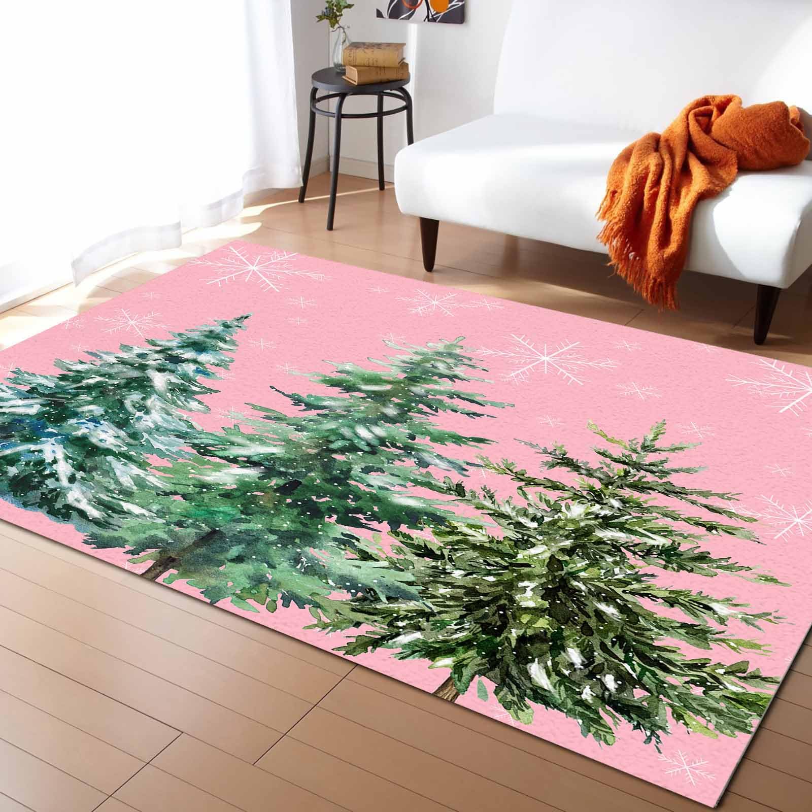 Amazon.com: Christmas Tree Pink Area Rug 2' x 3', Winter White ...