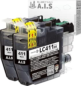 Amazon.co.jp: ブラザー用 LC411BK ブラック2本セット 号区別は不要 brother対応 互換インクカートリッジ 増量 DCP-J1800N DCP-J926N DCP ...