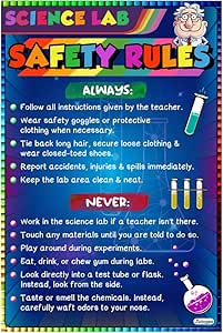 Amazon.com: ADOGEO Science Lab Safety Rules Poster - Science Posters ...
