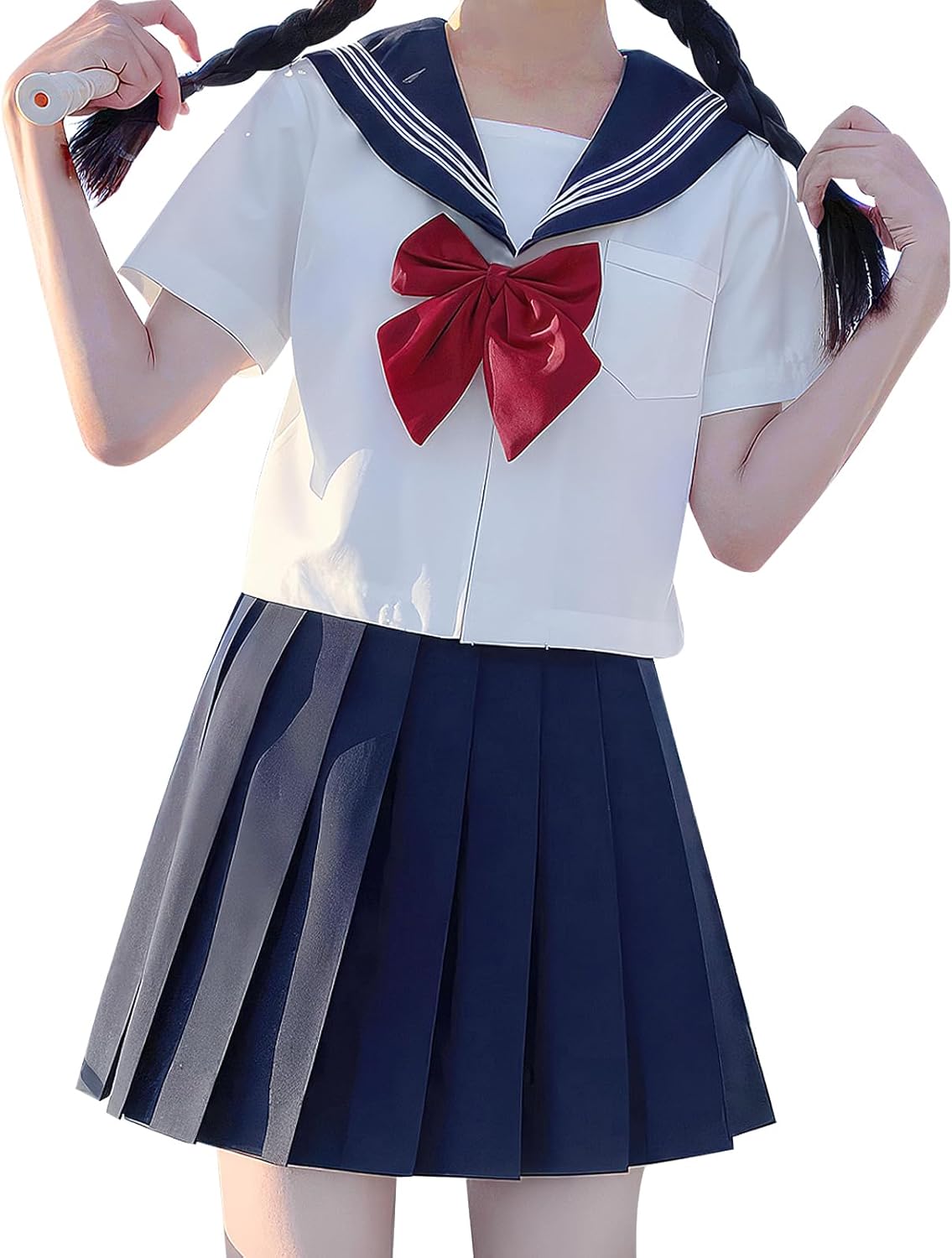Amazon.co.jp: [Mprocen] セーラー服 本格制服 コスプレ 長袖 半袖 3点セット JK制服 コスプレ 高校生 中学生可愛い JKコスプレ スカート セーラー服 学生服 ...