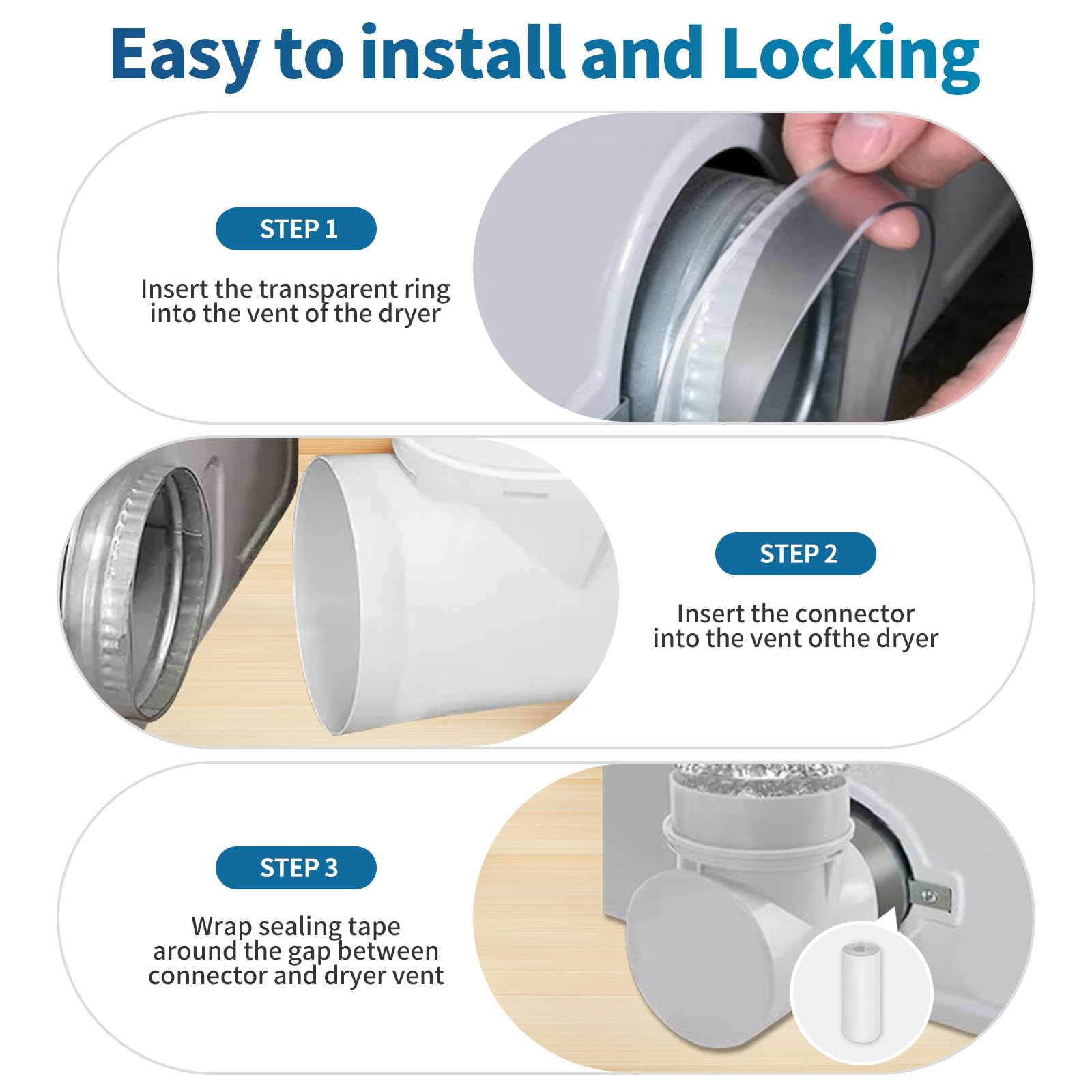 Snapklik.com : 90 Degree Dryer Vent Connector Kit, Dryer Vent Elbow, Space Saving Dryer Vent ...