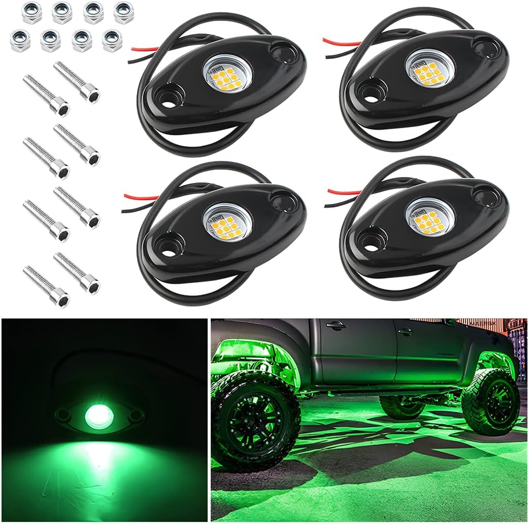Amazon.com: Rock Lights for Trucks, 4 Pods LED Rock Lights, IP67 ...