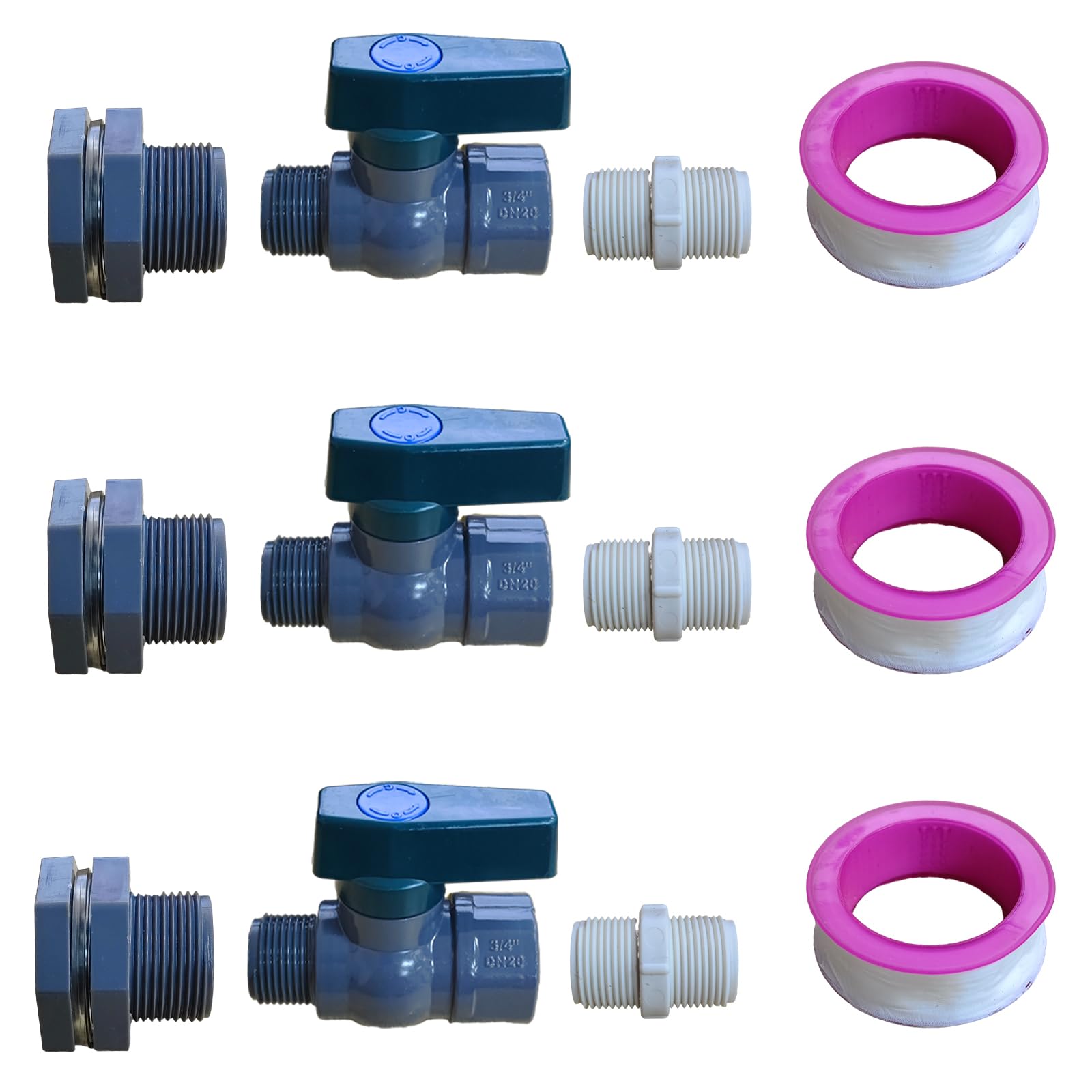 Amazon.com: 3 Pack 3/4 Inch Rain Barrel Spigot Kit, Water Barrel PVC ...