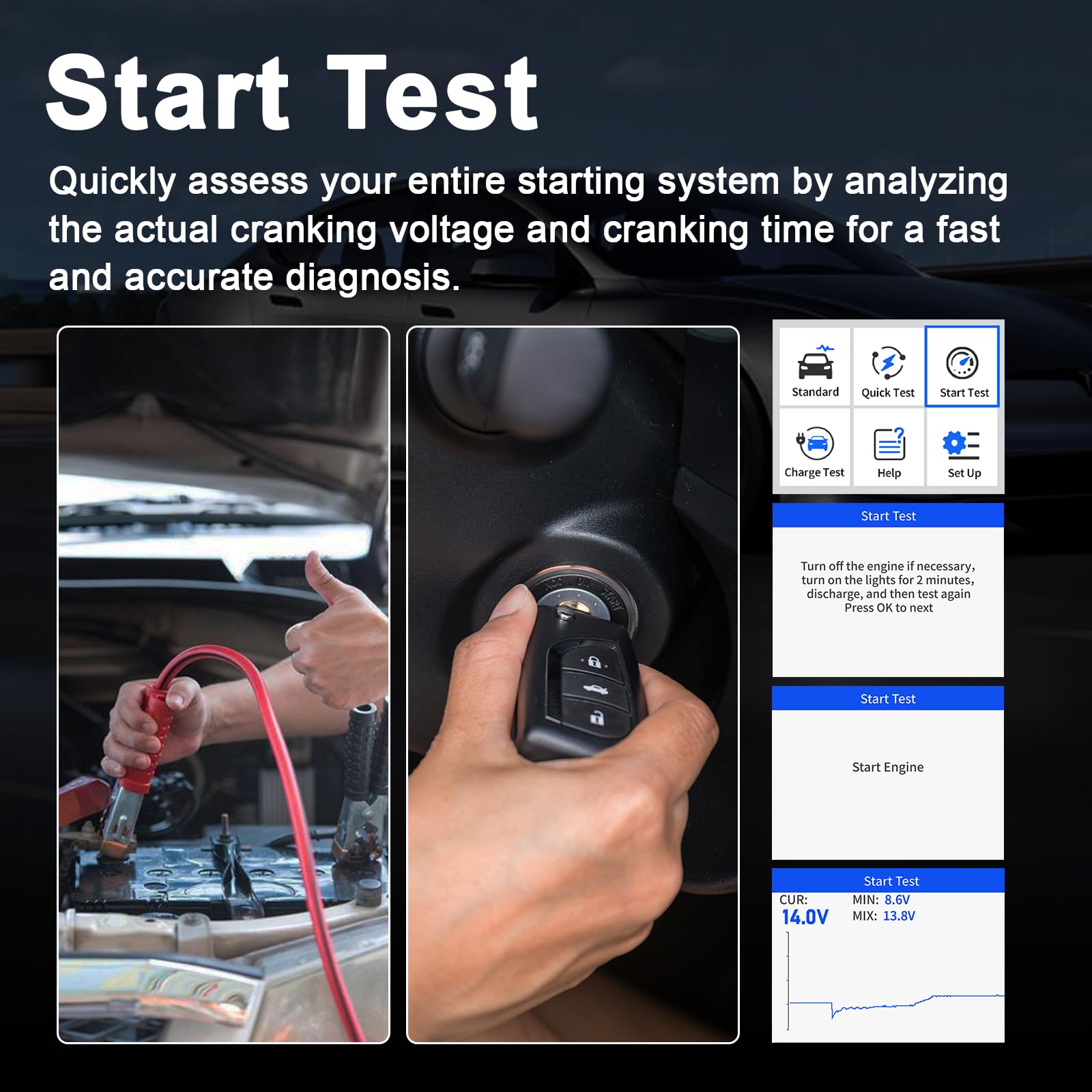 Snapklik.com : Car Battery Load Tester 12V/24V 2024, TOPDIAG BT300 20 ...