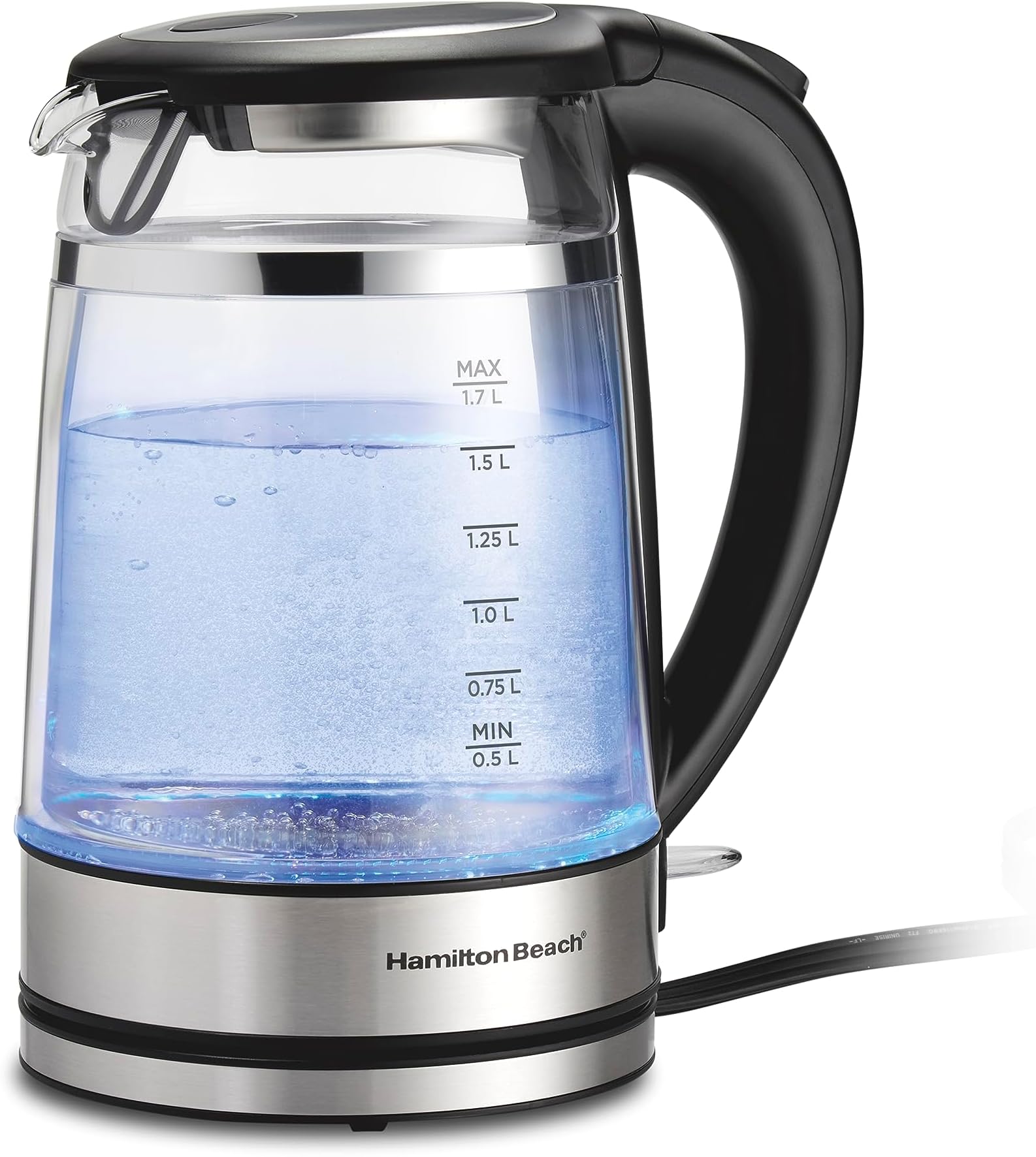 Hamilton Beach Double Wall Kettle, 1.7 Liter Capacity, Stainless Steel ...