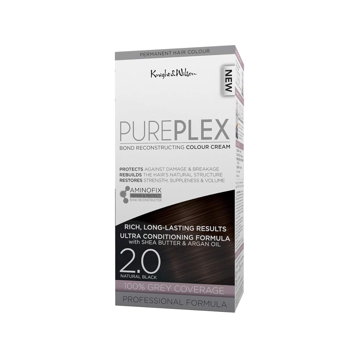 Knight & Wilson PurePlex Natural Black Permanent Hair Color Dye ...