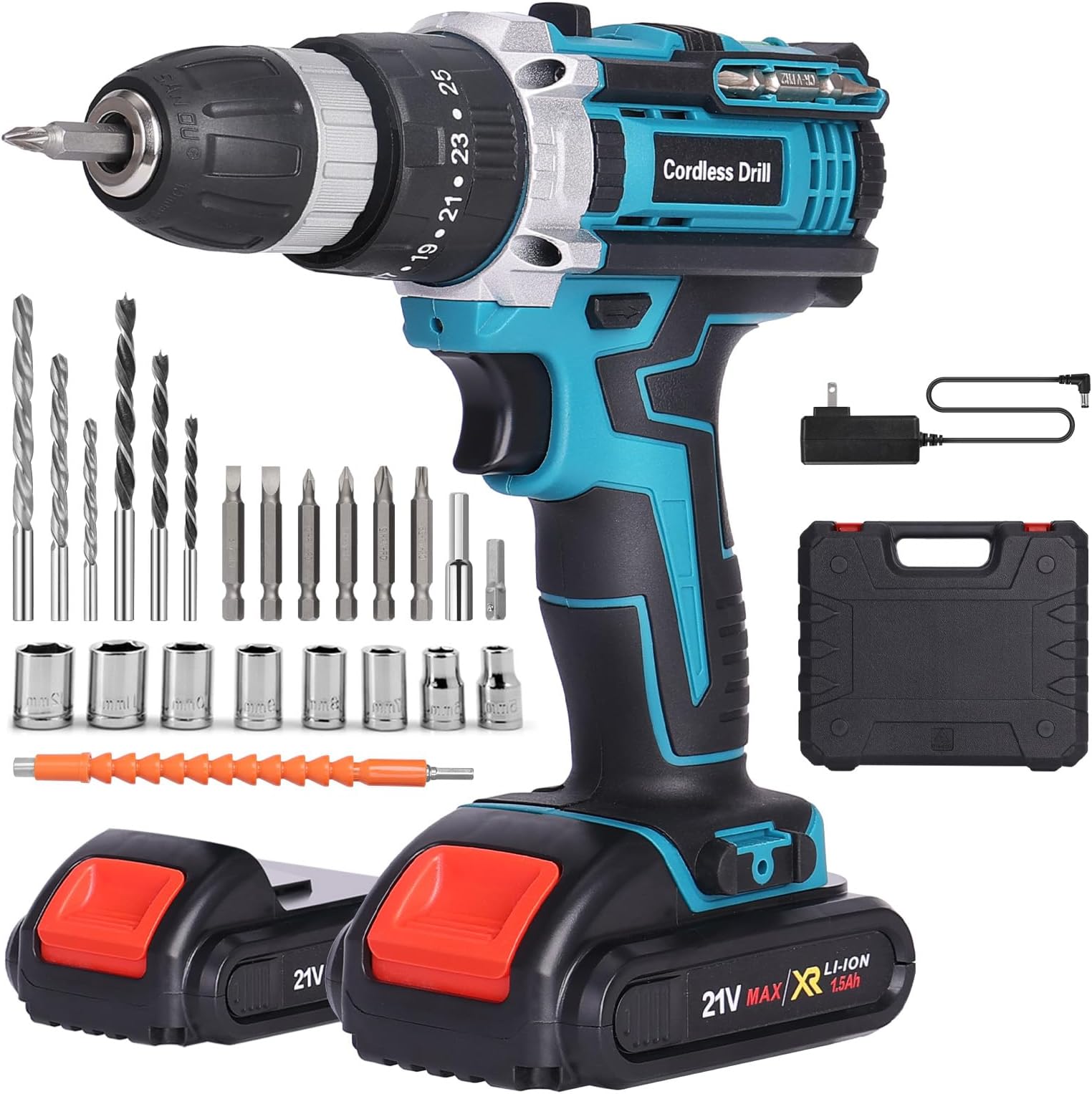 CONENTOOL 21V Akkuschrauber Set, Akku bohrschrauber mit 2000mAh Akkus ...