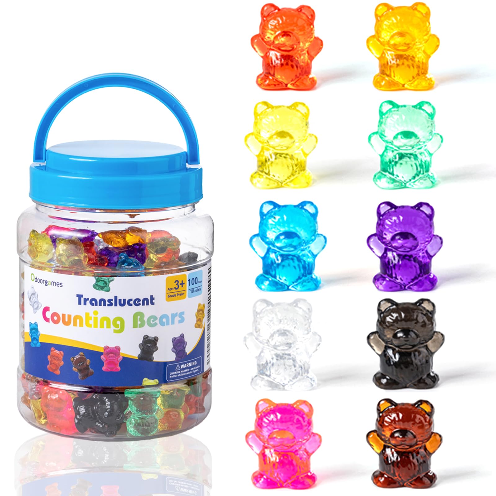 Snapklik.com : 100 Pcs Translucent Bear Counters - 10 Colors ...