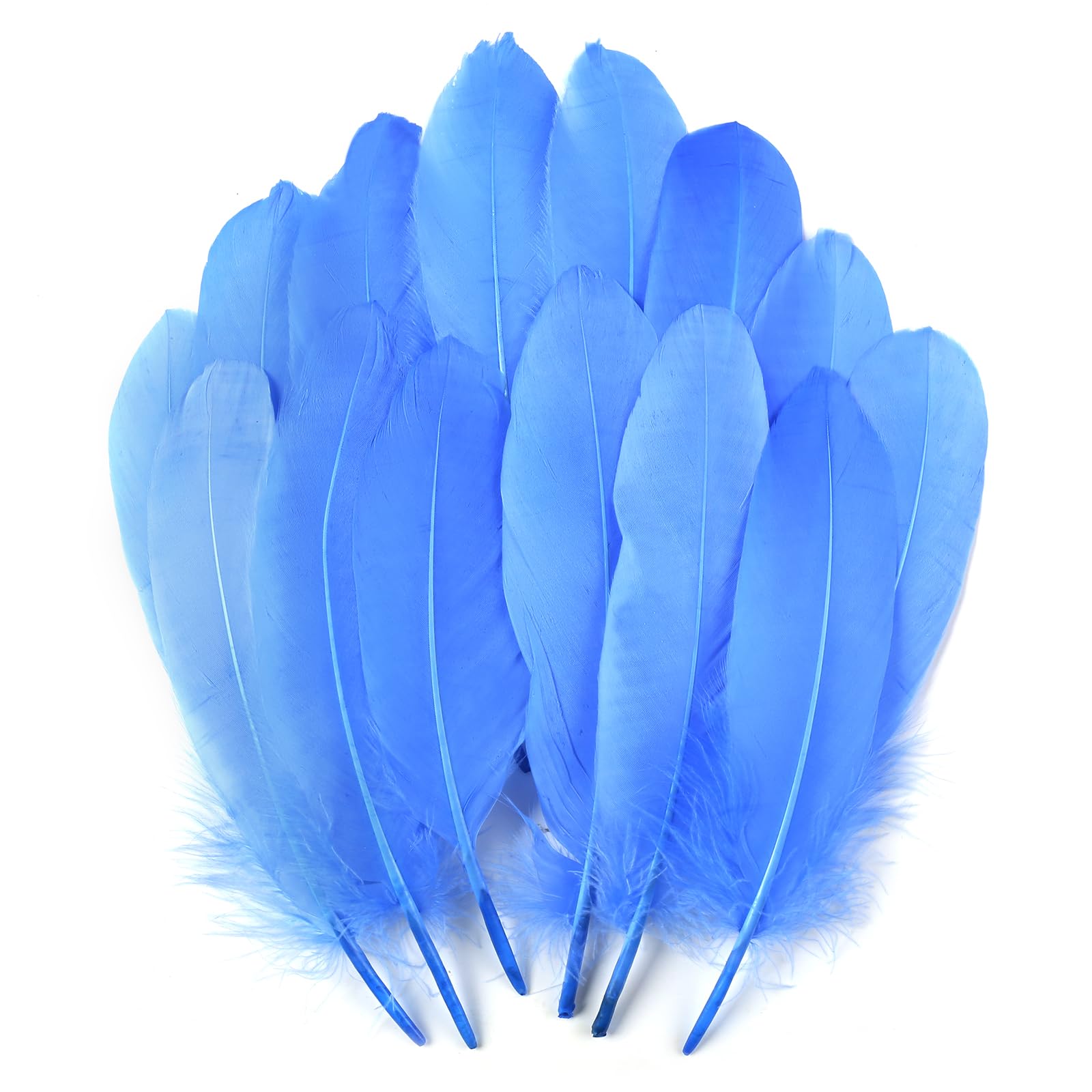 Amazon.com: THARAHT 120pcs Sky Blue Goose Feathers Natural bulk 6-8 ...