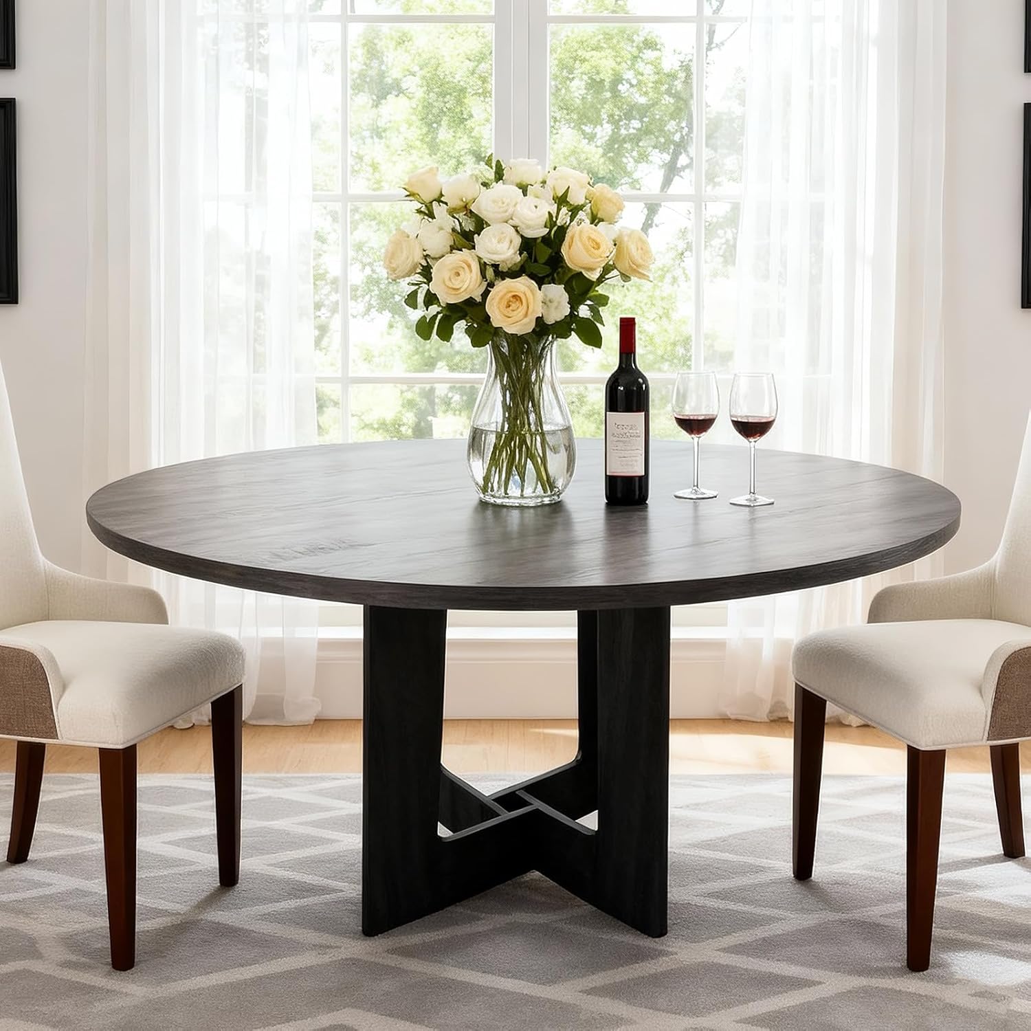 Amazon.com - Garvee Round Dining Table for 4, 43.3'' Modern Wood ...