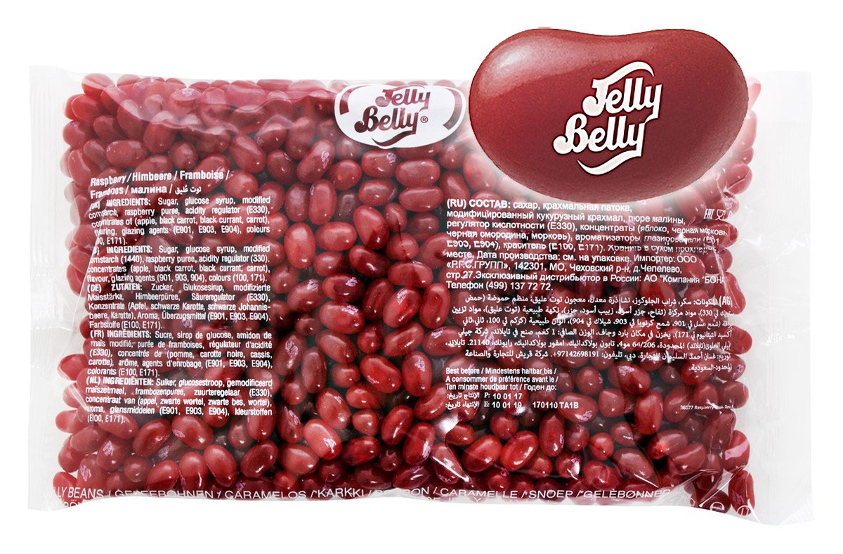 Jelly Belly - Raspberry Flavour Jelly Beans Bag, 1kg : Amazon.co.uk ...