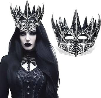 Amazon.com: Halloween Crow Crown Queen Goth Headpiece Witcher Crowns ...