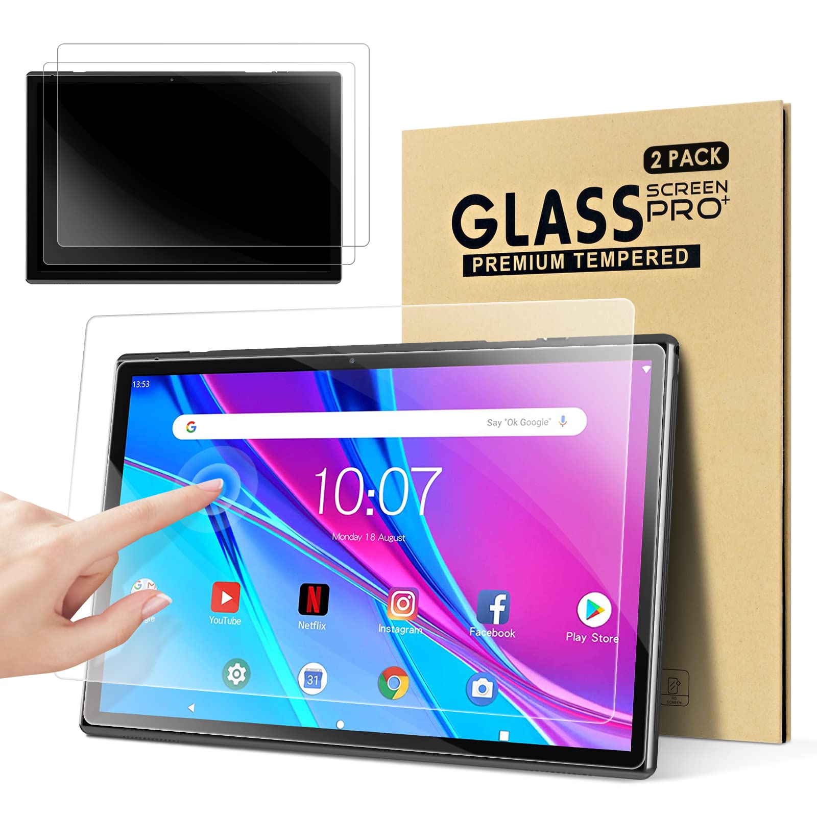 [2 Pack] KATUMO Universal 10 inch Tablet Screen Protector [9.29 * 6.68 ...