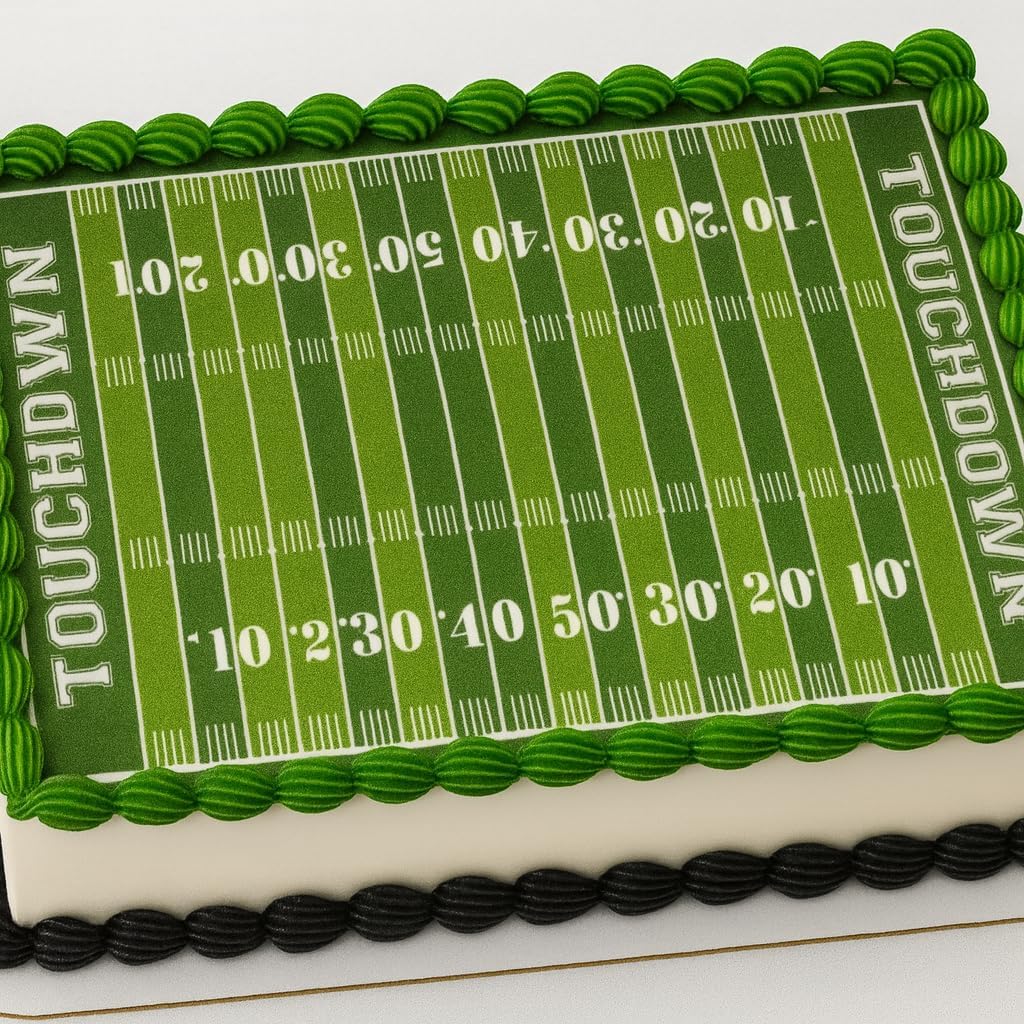 Amazon.com: Football Field Edible Cake Topper-1/4 Sheet : Grocery ...