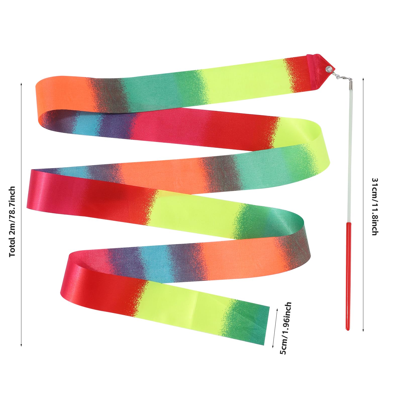 Snapklik.com : 2Pcs Ribbon Wands Rainbow Dance For Kids, 78.74 Inch ...