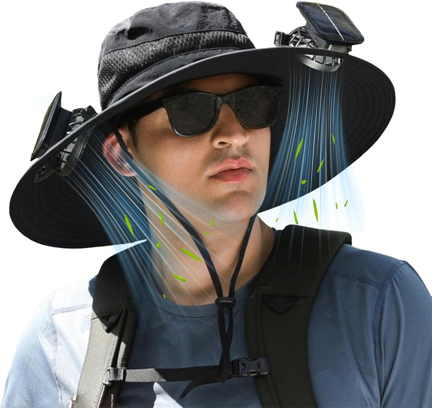 Amazon.com: Solar Fan Hat, Hat with Fans Solar Power, Wide Brim Sun ...