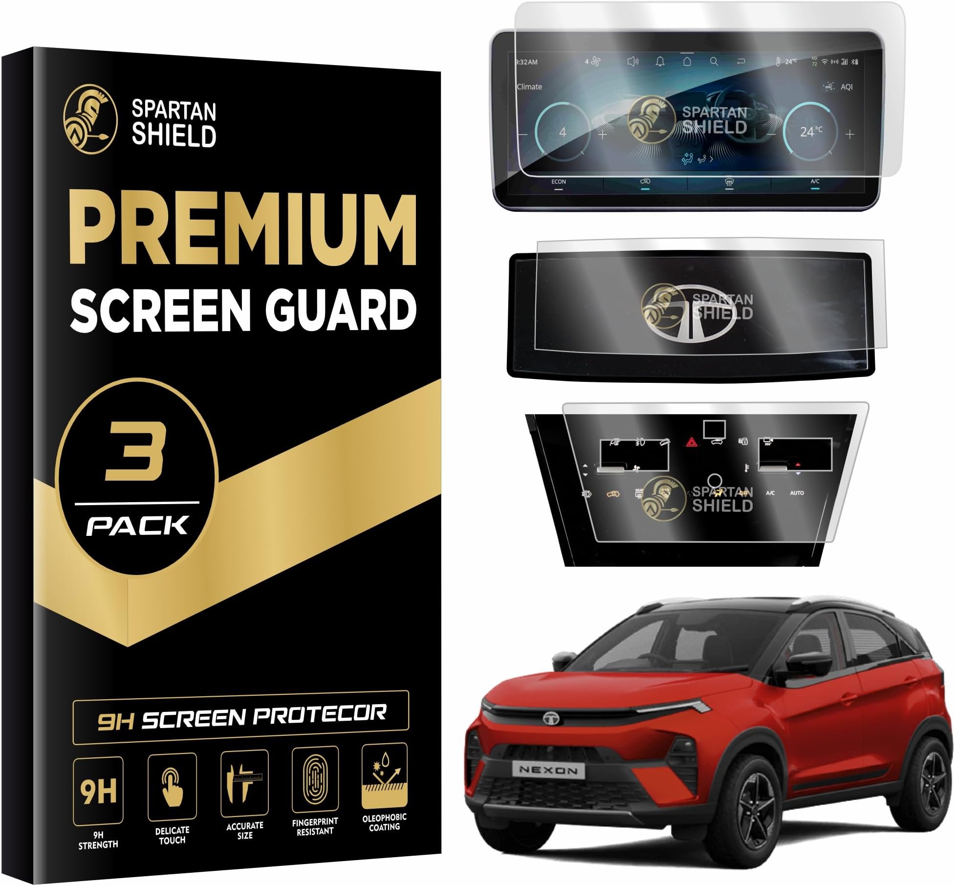 Spartan Shield {3 PACK Screen Guard For TATA NEXON 2024 | 10.25 INCH ...