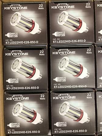 Keystone Technologies 6 Pieces KT-LED22HID-E26-850-D 22W 5000K 3250 ...