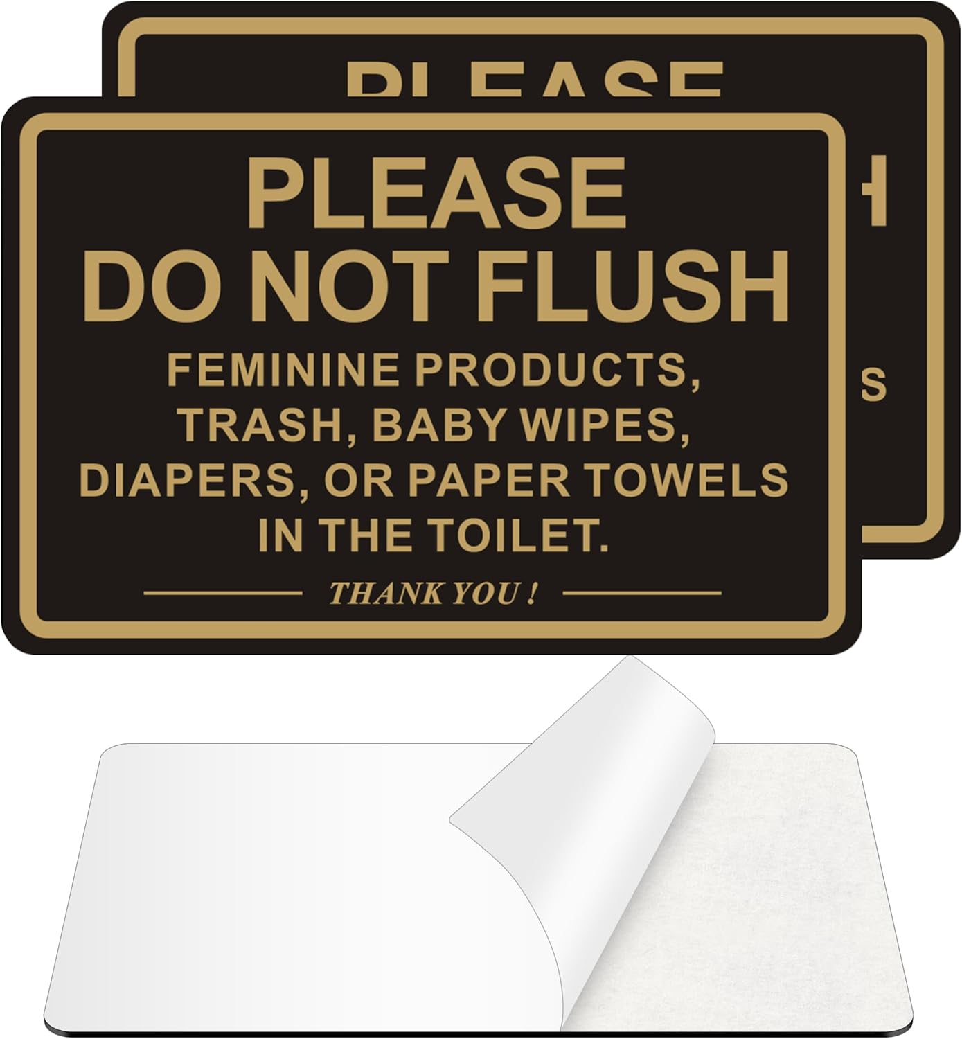 Amazon.com: (2 PACK) Do Not Flush Sign for Bathroom, Self-adhesive Do ...