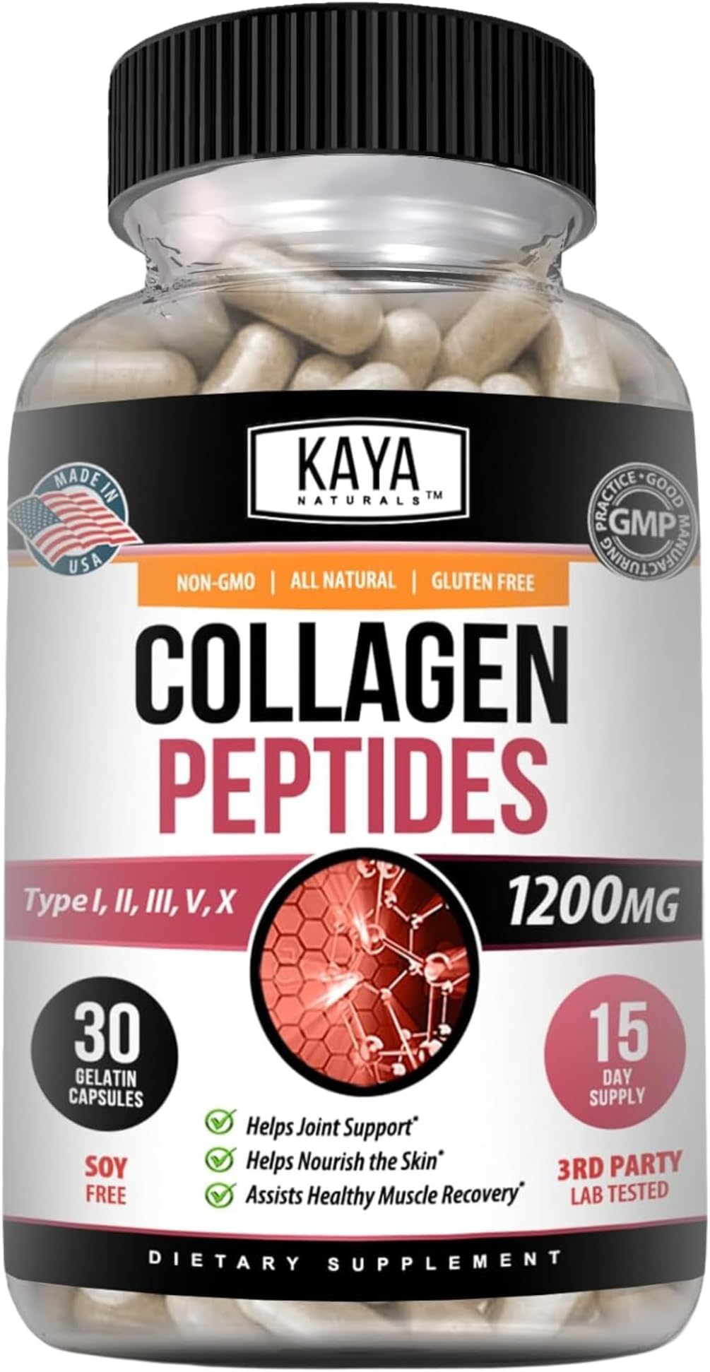 Amazon.com: Collagen Peptides Powder Capsules for Women, 1800mg ...