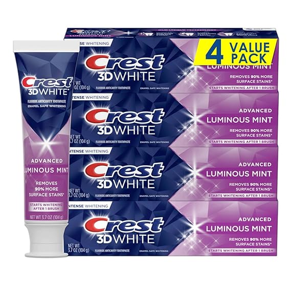 Amazon.com : Crest 3D White Toothpaste, Advanced Luminous Mint, Teeth ...