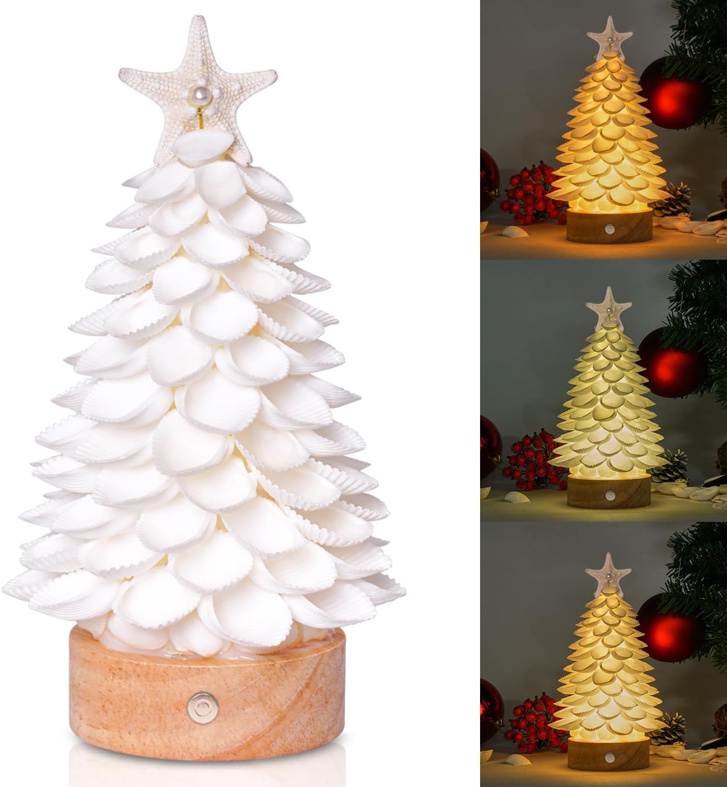 Amazon.com: WeDoSoy Sea Glass Christmas Tree - Handcrafted Mini ...