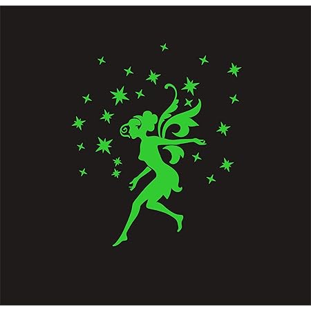 DreamKraft Glow in Dark Fairy Star Radium Wall Sticker(Green, 30x35 CM ...