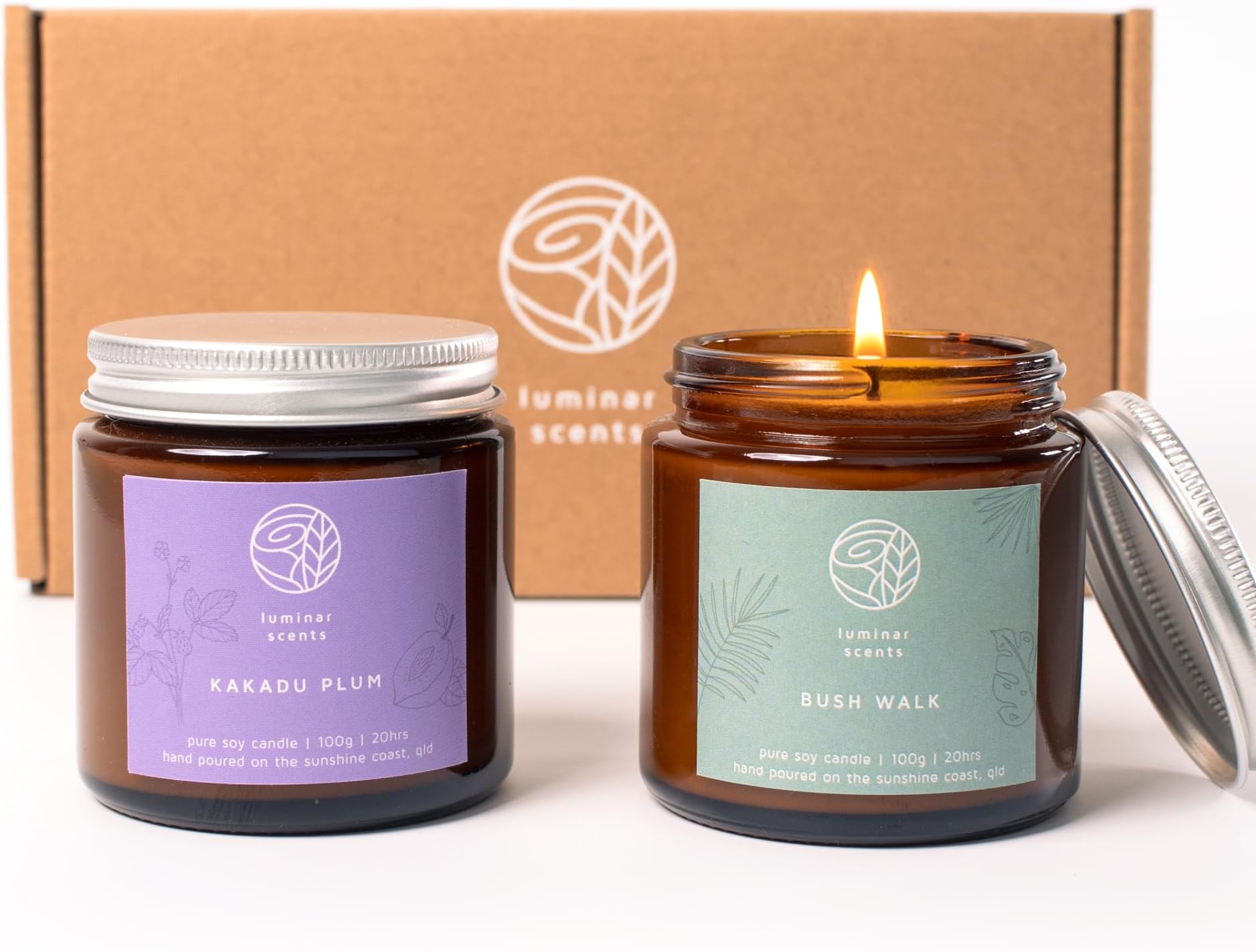 Natural Soy Candle Gift Sets Made in Australia – 2 Pack 100g Scented ...