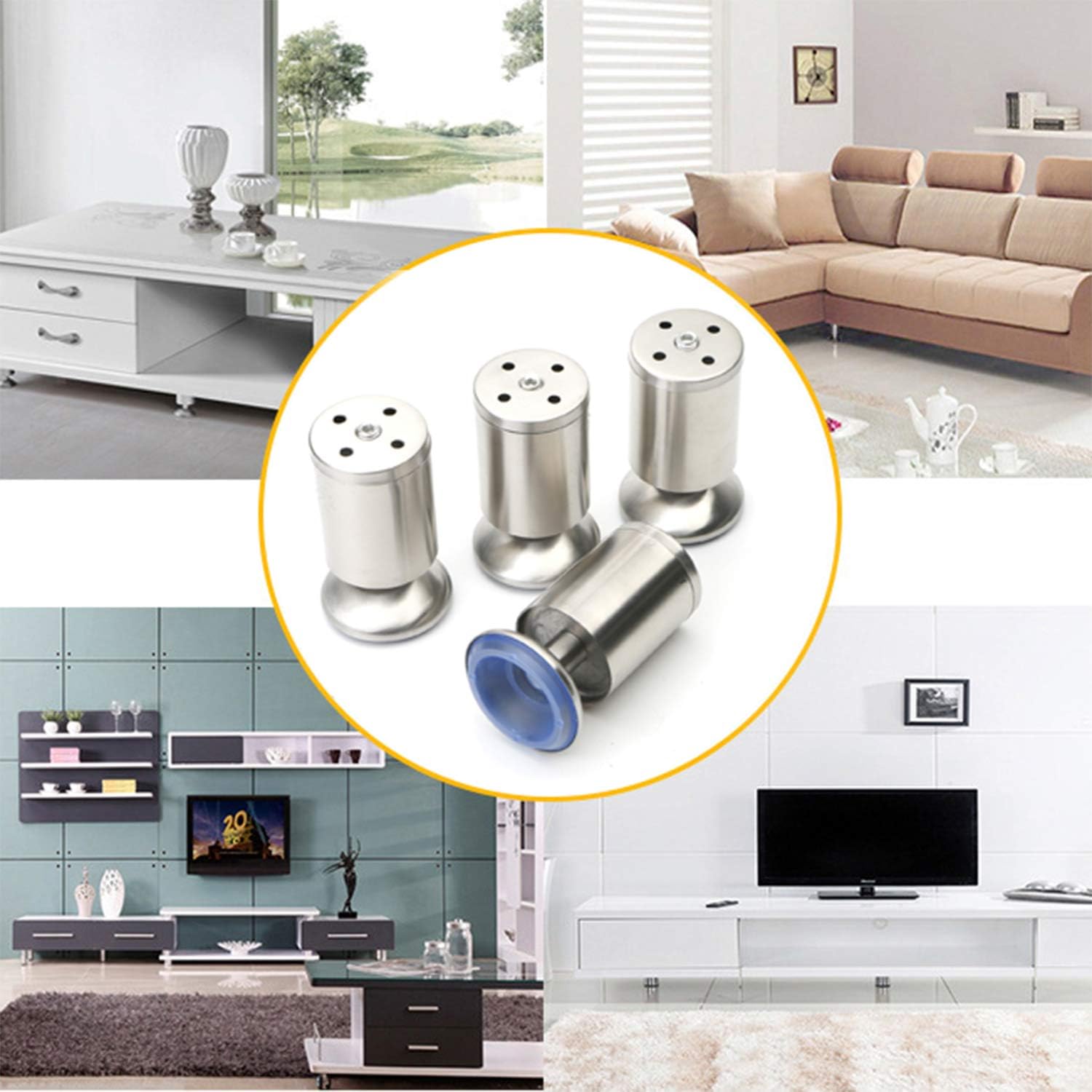 Patas de acero inoxidable para gabinete, patas ajustables, patas de ...