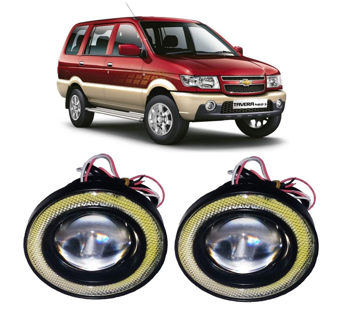 Trigcars Chevrolet Tavera Angel Eye Fog Lamp DRL Light + Free Car ...