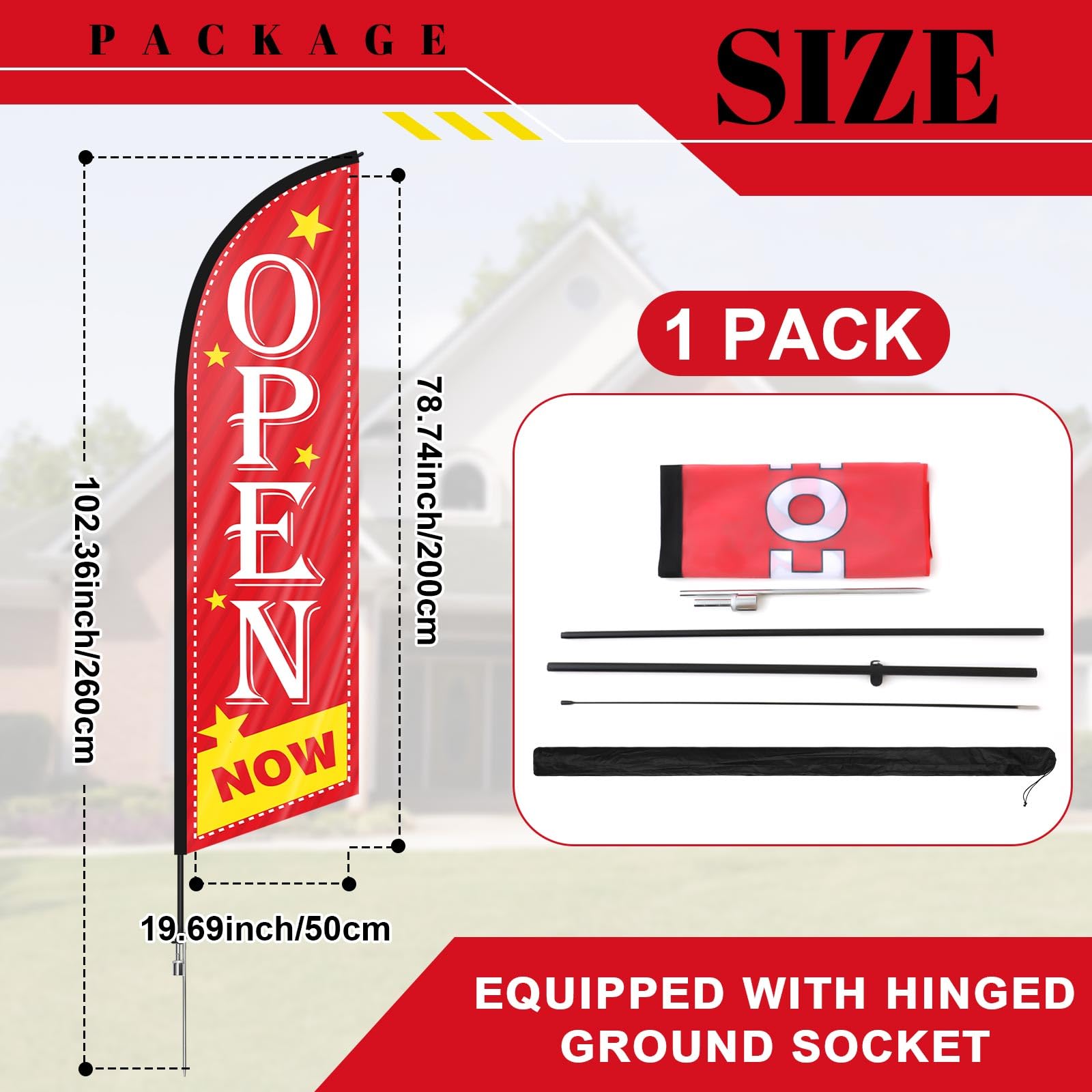 Snapklik.com : Preboun 1 Set Open Feather Flag Pole Kit 8.53 Ft Now ...