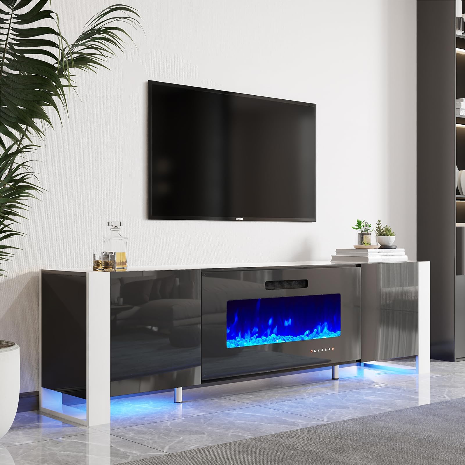 Amazon.com: AMERLIFE 110" Large Fireplace TV Stand Set with 36 ...