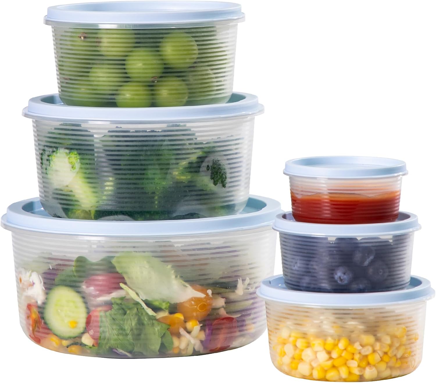 Amazon.com: HAIXIN HOME Food Storage Containers Set - 6-Pack Set, Round ...